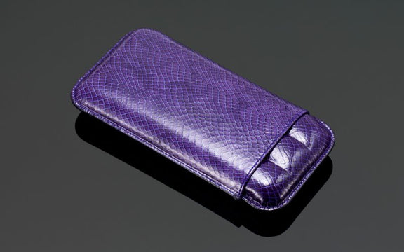 Siglo Lizard Pattern Case - Indigo - CIGAR VAULT